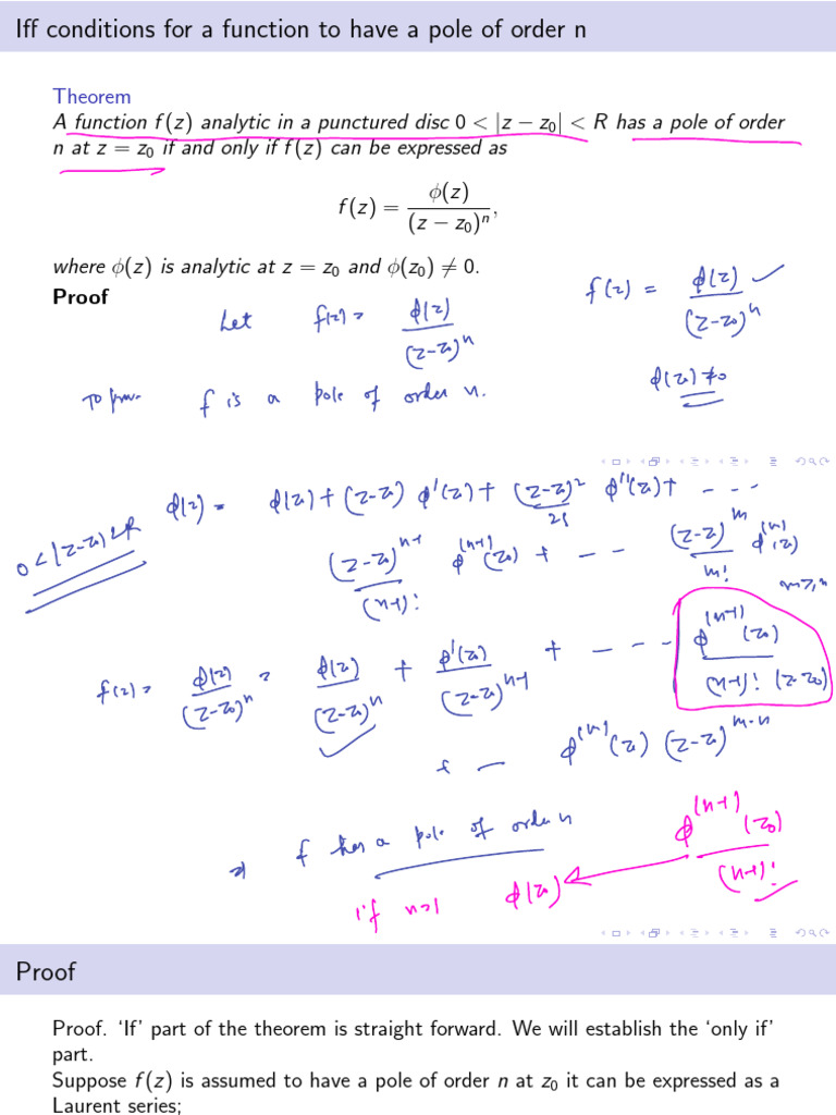 Conditions for Poles and Residues | PDF | Analysis | Mathematical Analysis