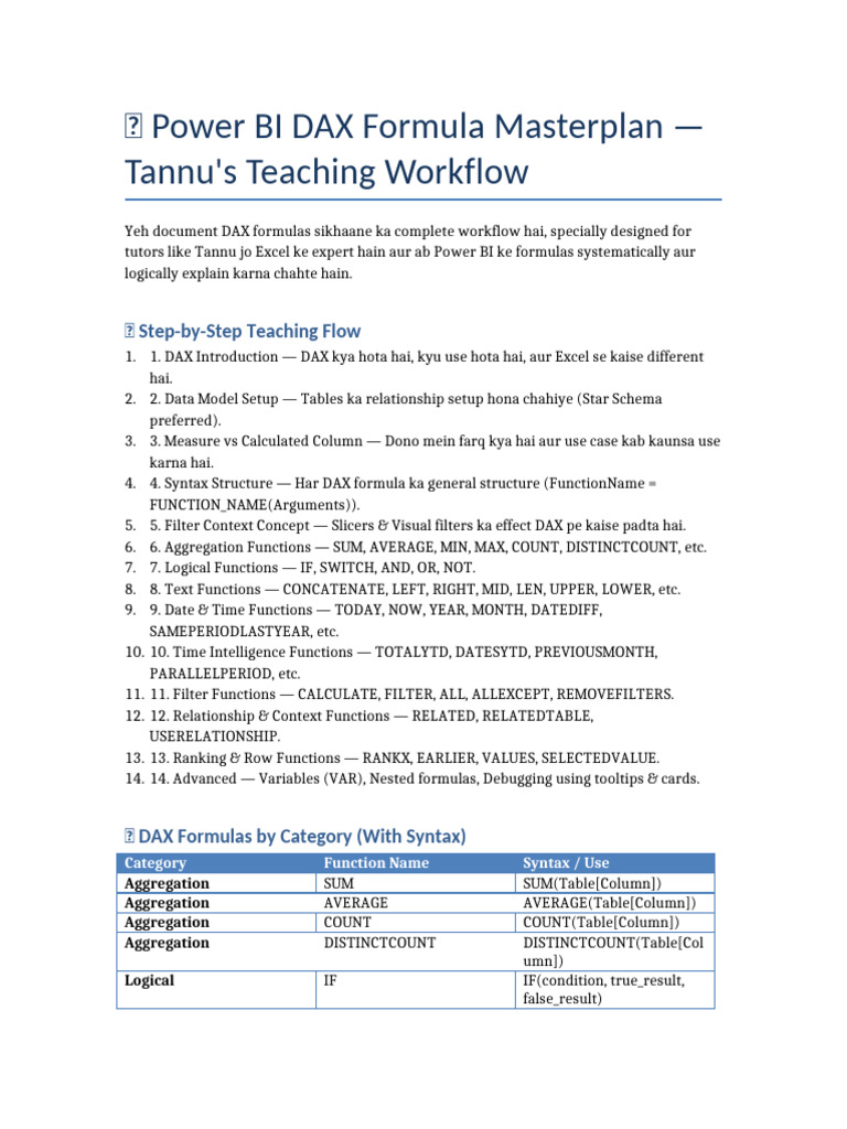 DAX Teaching Workflow-Accountts Expert | PDF | Computer Programming