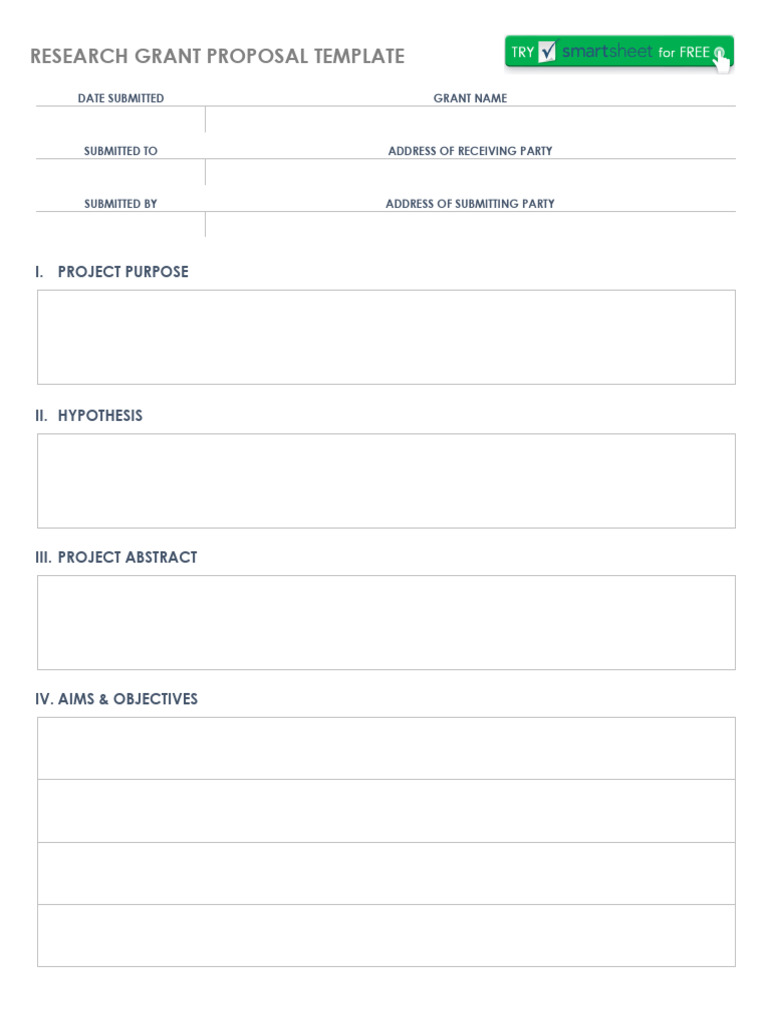 Research Grant Proposal Template | PDF