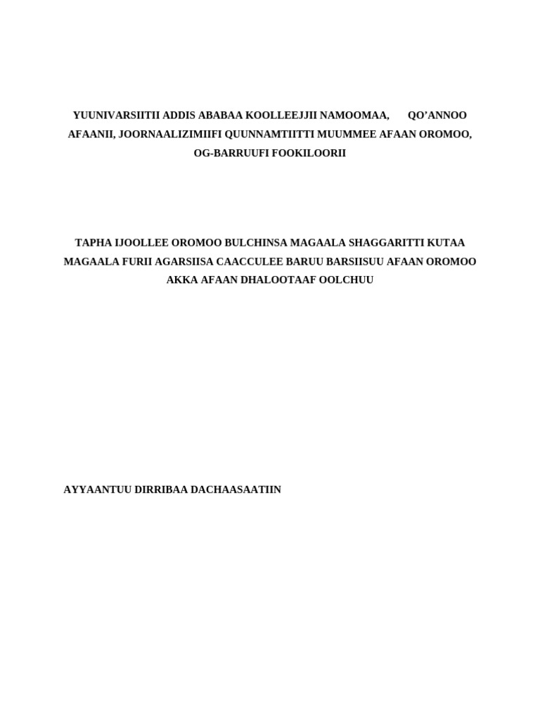 Ijoollee Oromoo 1 | PDF