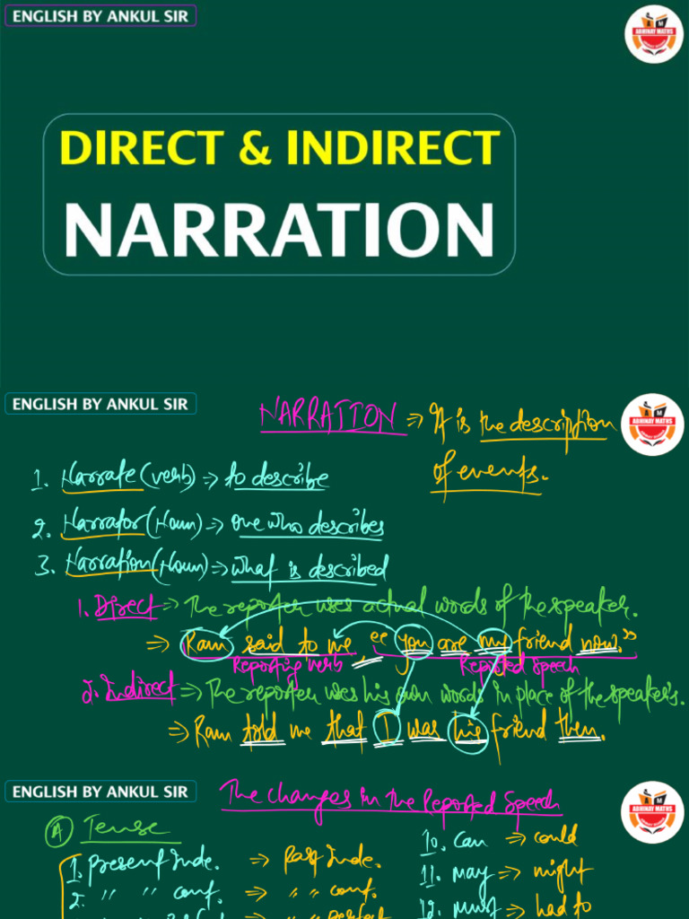 Narration Class-1 20230828182256 | PDF