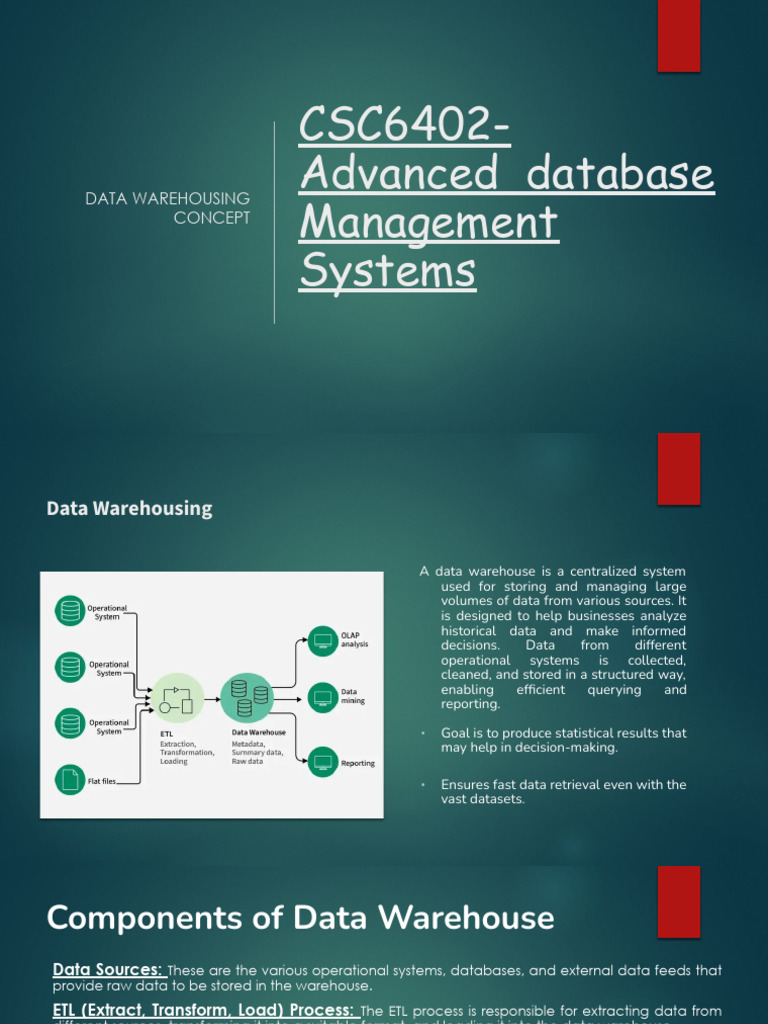 Lec09-Data Warehousing | PDF | Data Warehouse | Databases