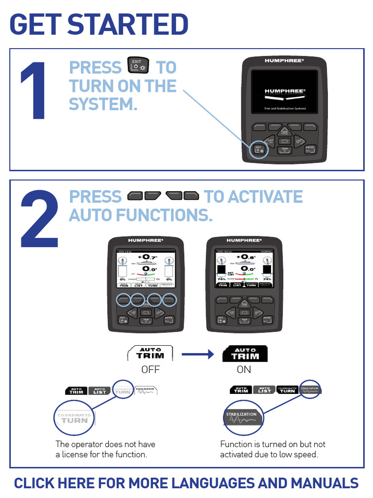 Humphree HCS5 - Operator Quick Guide | PDF | Menu (Computing) | Port And Starboard