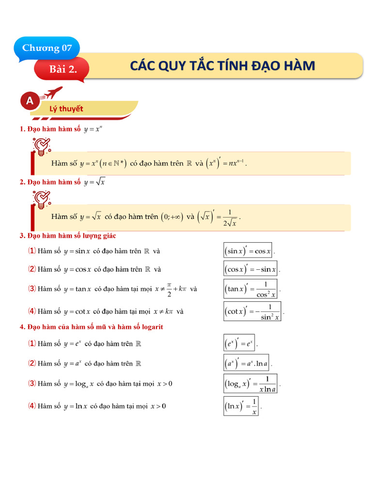 c7-b2-Các Quy Tắc Tính Đạo Hàm-p1. | PDF