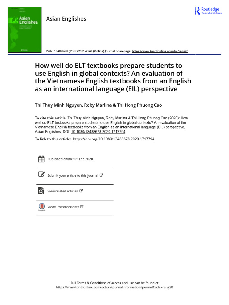 2020.VN - How Well Do ELT Textbooks Prepare Studen | PDF ...