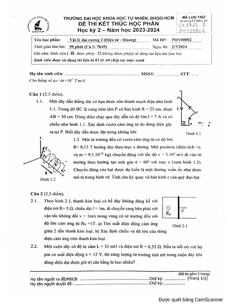2024 de Thi Cuoi Ky | PDF