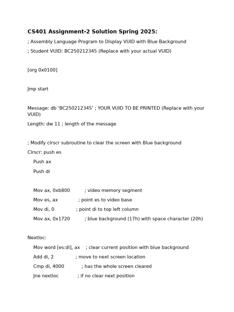CS401 Assignment-2 Solution Spring 2025 | PDF | String (Computer Science) | Computer Science