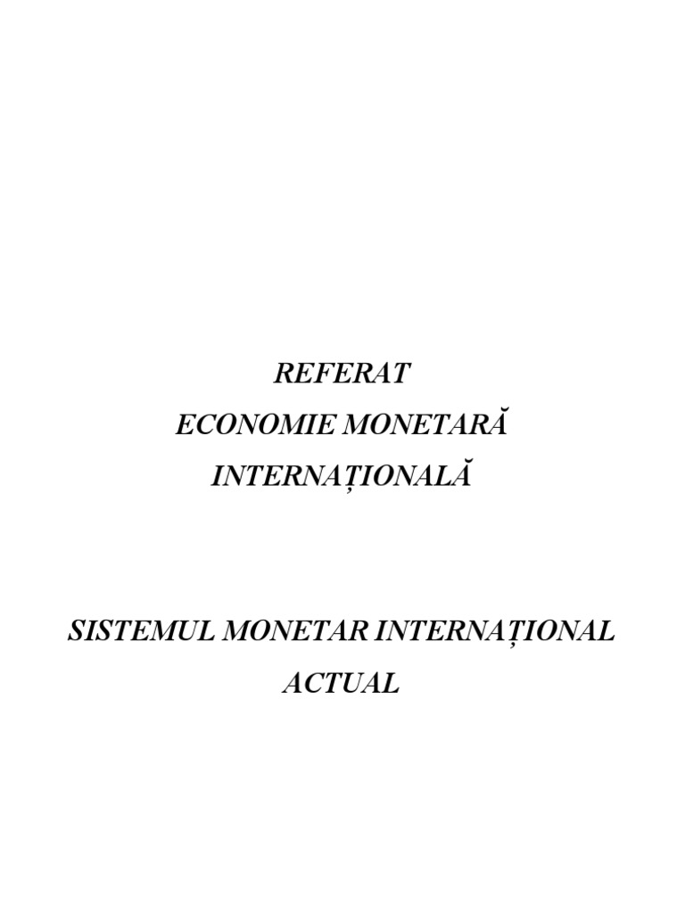 Sistemul Monetar International Actual | PDF