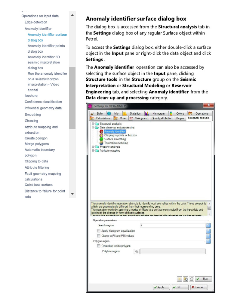 Anomaly Identifier Surface Dialog Box | PDF