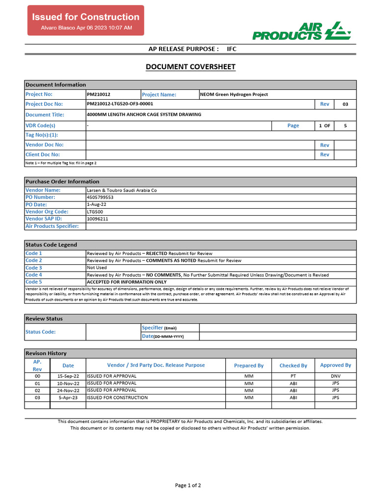 PM210012-LTG520-OF3-00001 - Rev03 - IFC Stamp | PDF | Screw ...