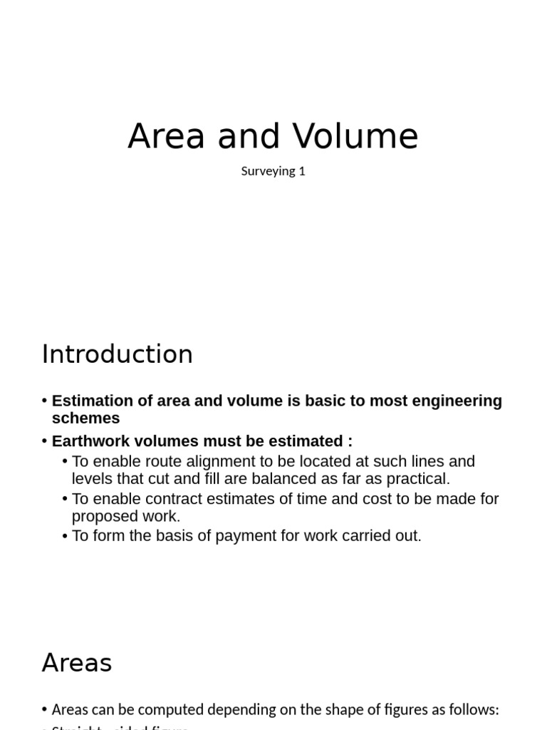 Area and Volume Estimation Methods | PDF