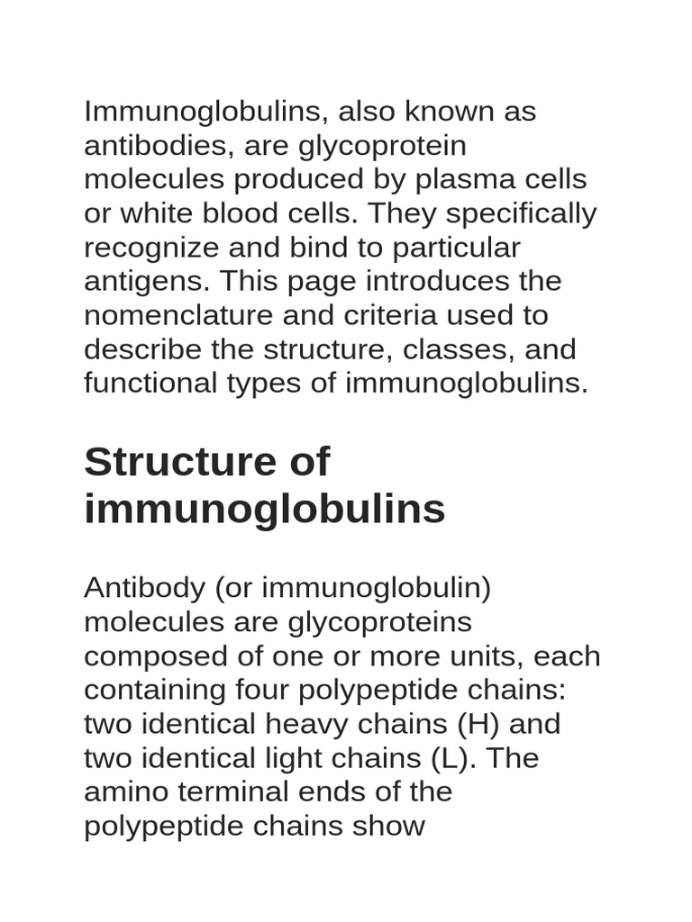Immunoglobulin Structure n Fxn_241128_114058 (2) | PDF | Antibody ...