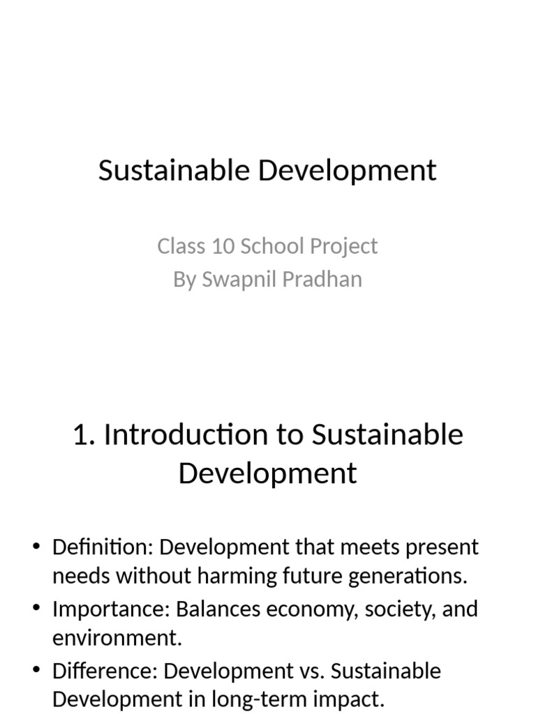 Introduction to Sustainable Development | PDF