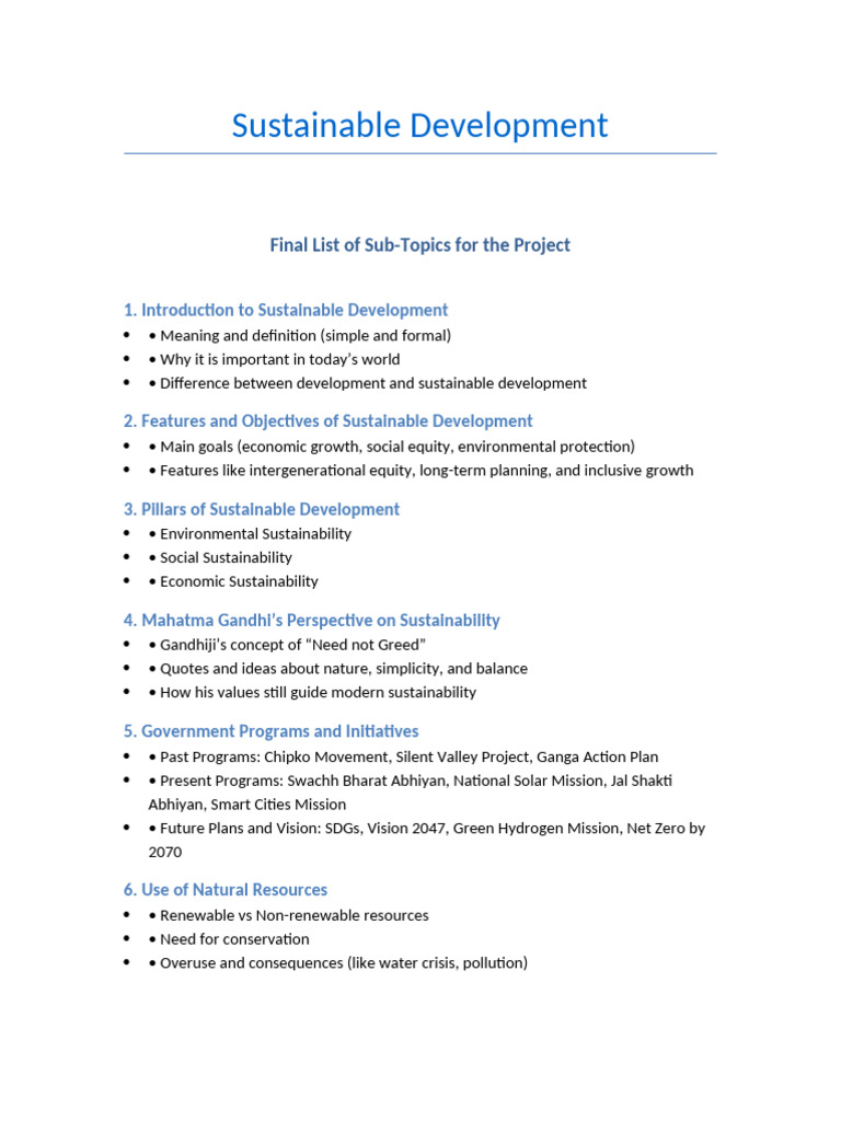 Sustainable Development Project | PDF