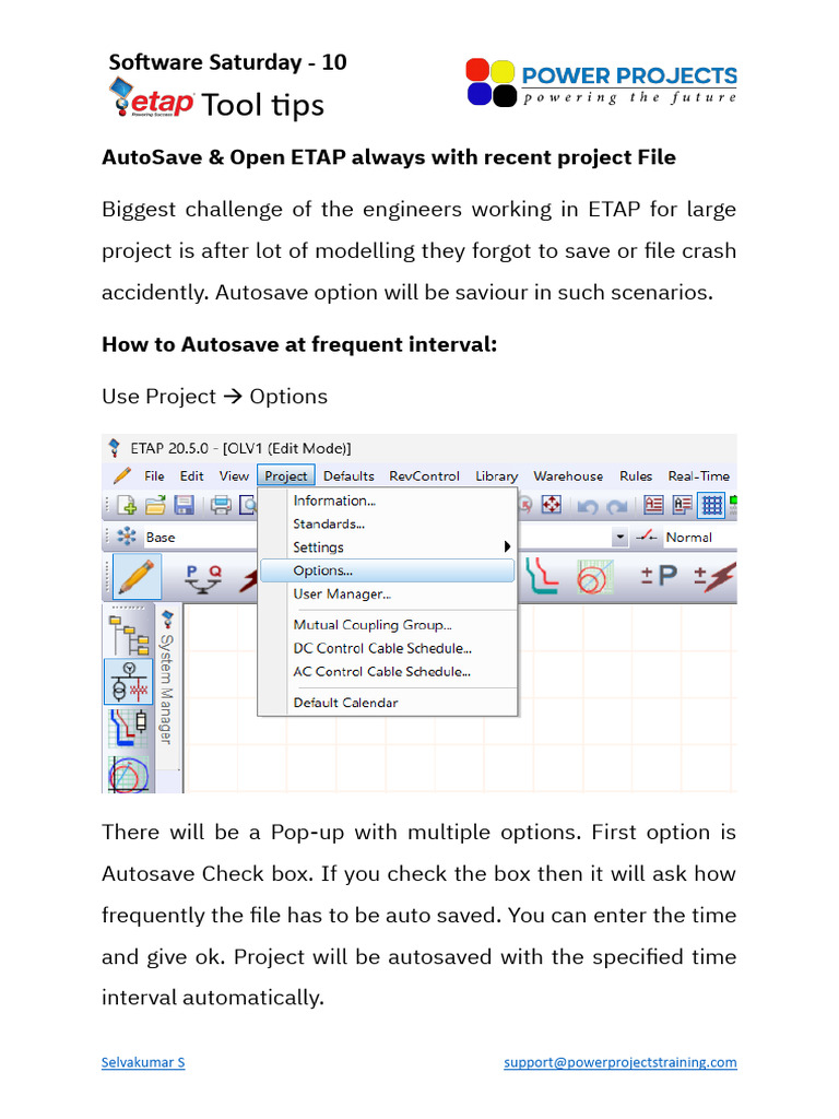 Autosave & Open ETAP Project Files | PDF