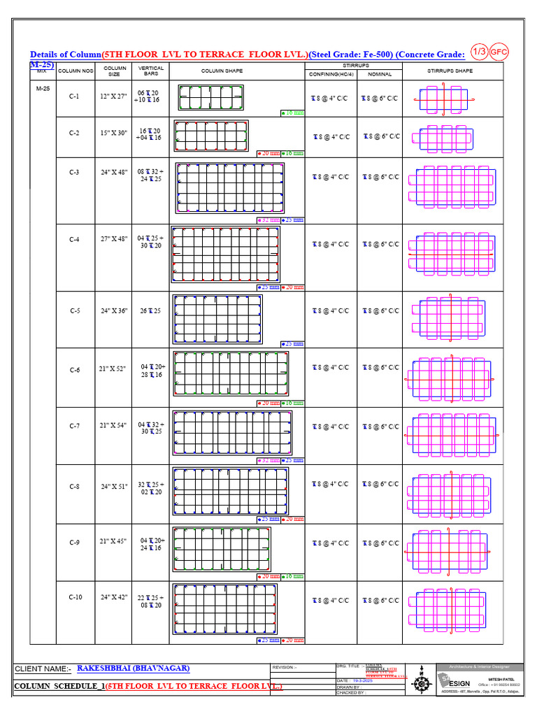 01 Rakeshbhai Column Reduction 5th To Terrece FL LVL GFC 19-3-2025 ...
