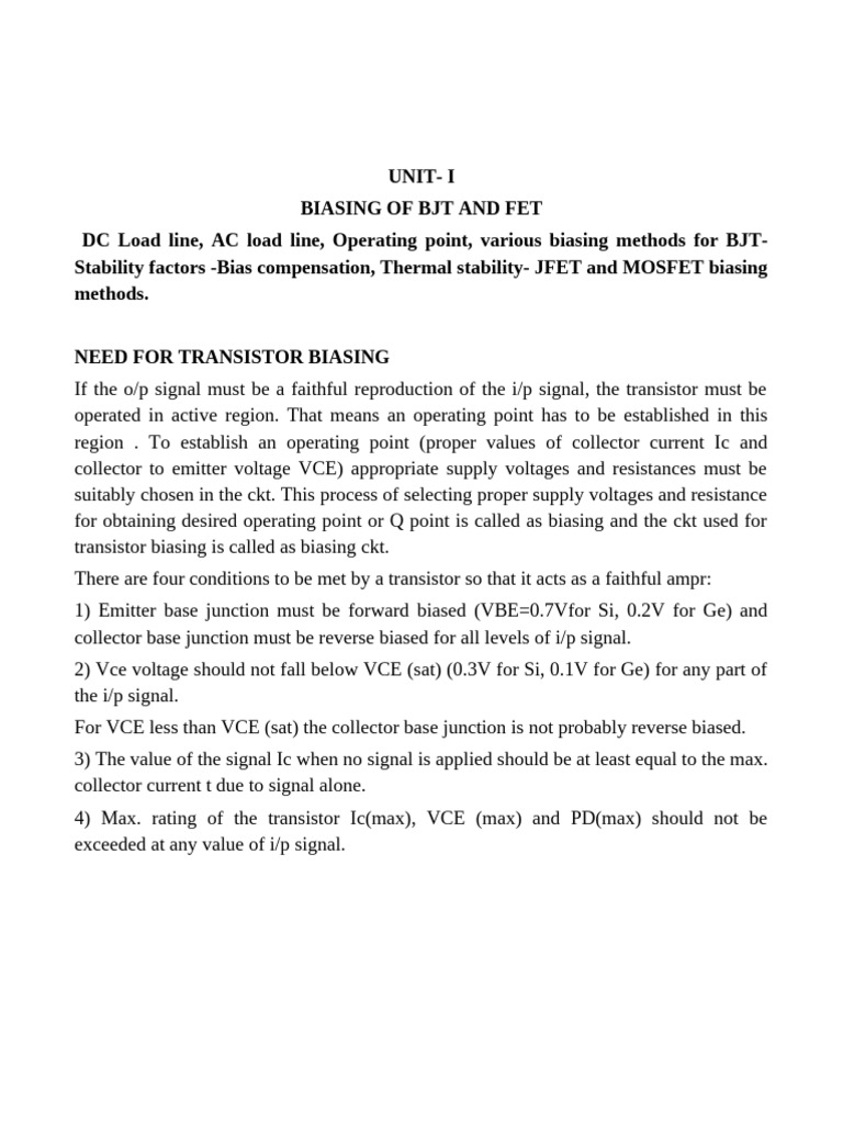 Ac Load Line DC Load Line and Operationg Point | PDF | Amplifier ...