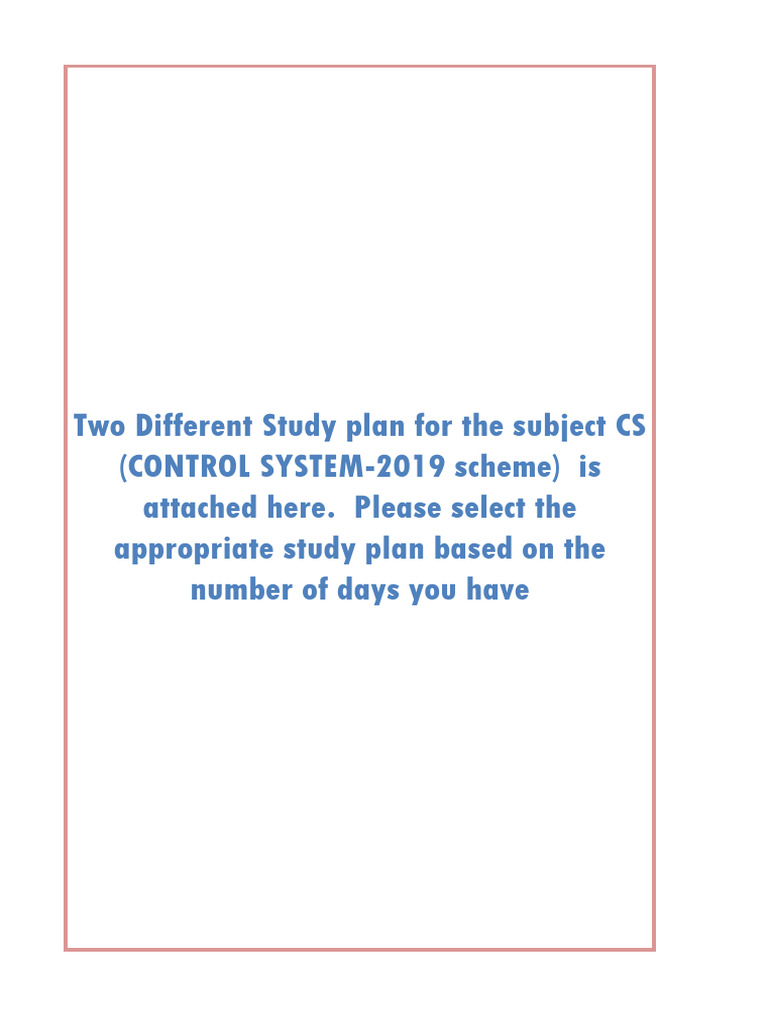 Seaqia - Control System Study Plan - Ece-Ktu-2019 Scheme | PDF | Telecommunications Engineering ...
