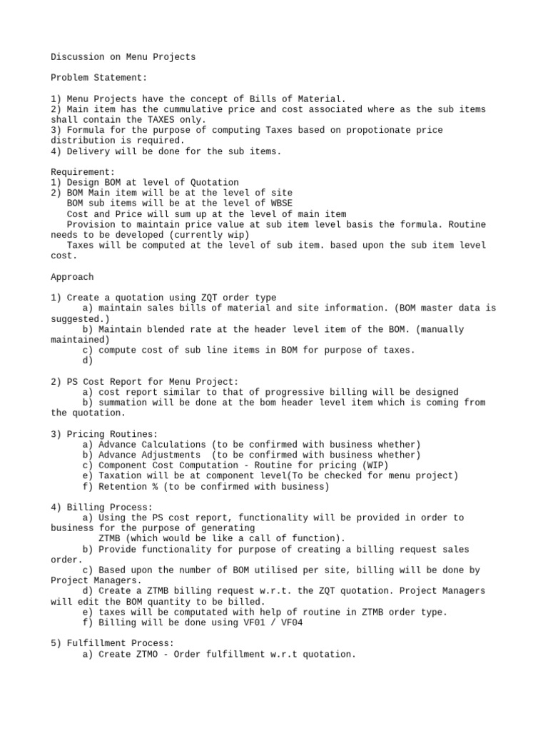 Menu Proj Billing 22 April | PDF | Taxes | Economies