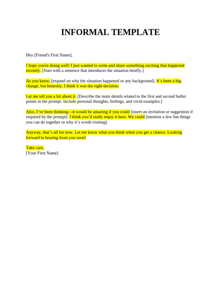 Informal Template | PDF