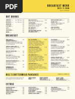 Bill's All Day Menu with Prices | PDF | Pancake | Sauce
