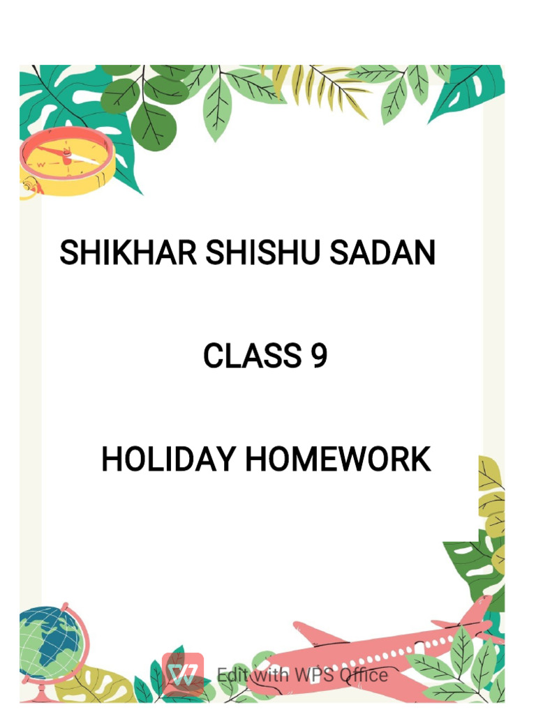 Class 9 Holiday Homework Assignments | PDF | Mixture | Physical Chemistry