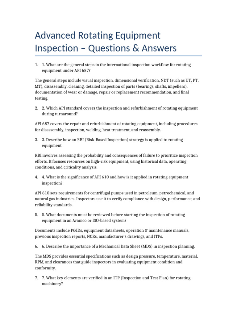 Advanced Rotating Equipment Inspection QA | PDF | Nondestructive ...