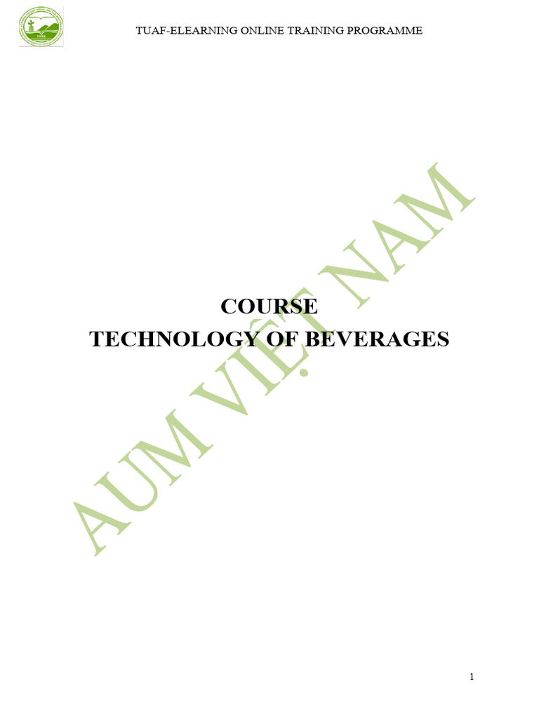 Lesson 6. Chapter 4. Production of Alcoholic Beverages (Cont.) | PDF | Fermentation In ...