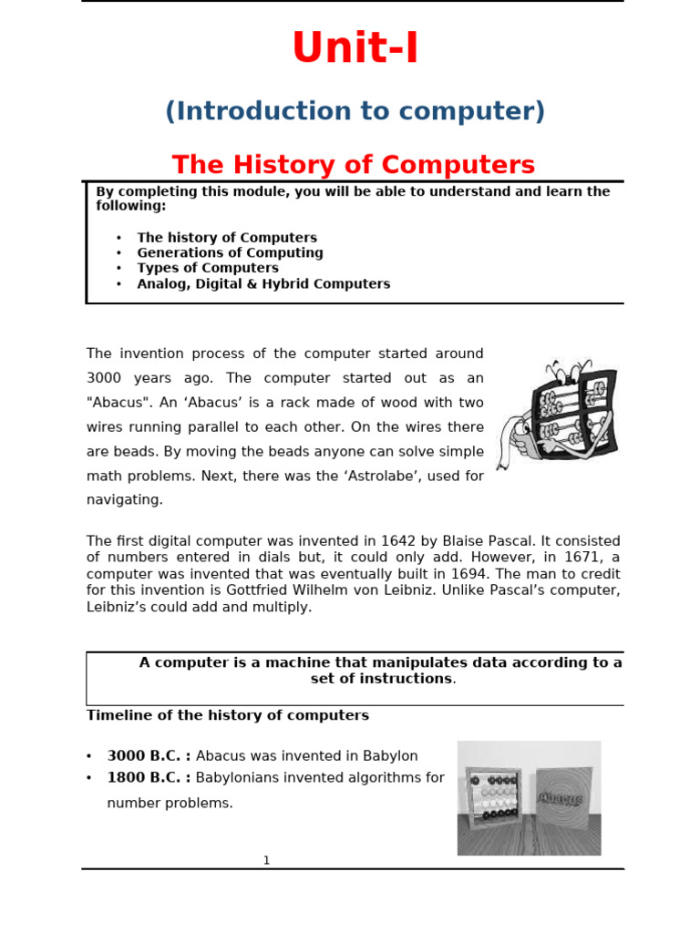 History and Generations of Computers | PDF | Client–Server Model ...
