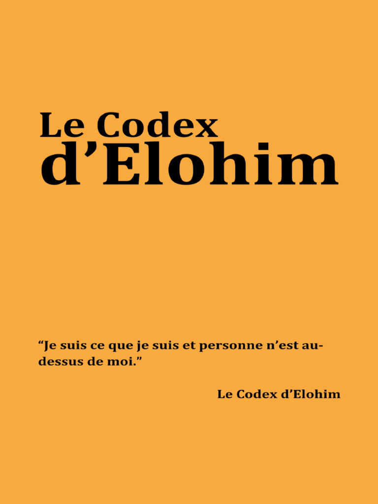 Le Codex D'elohim (French Edition) - Elohim - 2025 - Anna's Archive | PDF | Dieu | Noûs