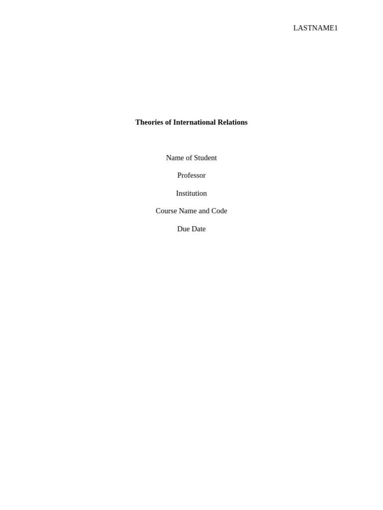 Theories of International Relations | PDF | Marxism | Capitalism