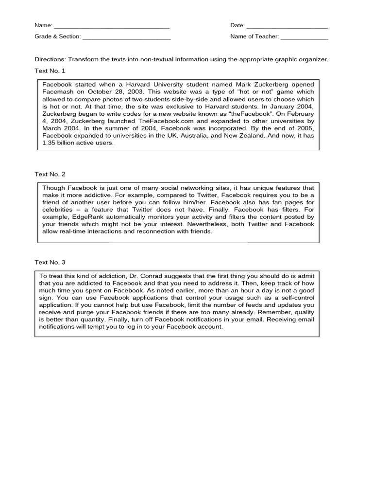 Activity Text To Non Textual | PDF