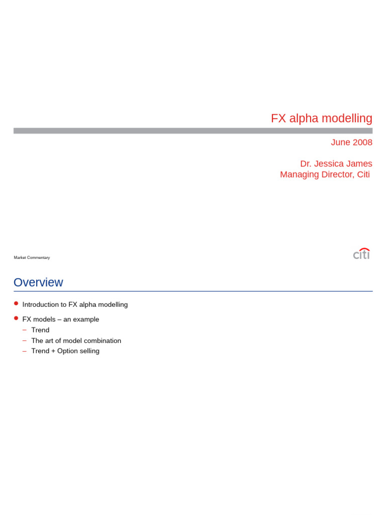 Citi-FX Alpha Modelling | PDF | Citigroup | Investing