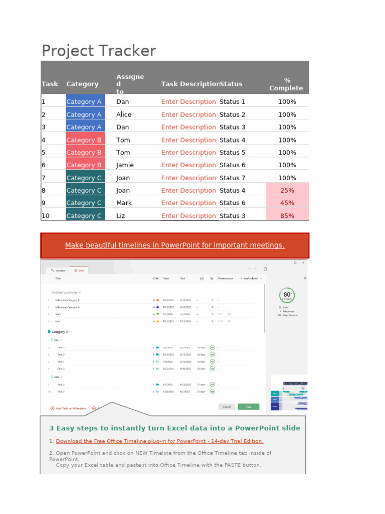 Project Tracker Template | PDF | Microsoft Power Point | Microsoft Software