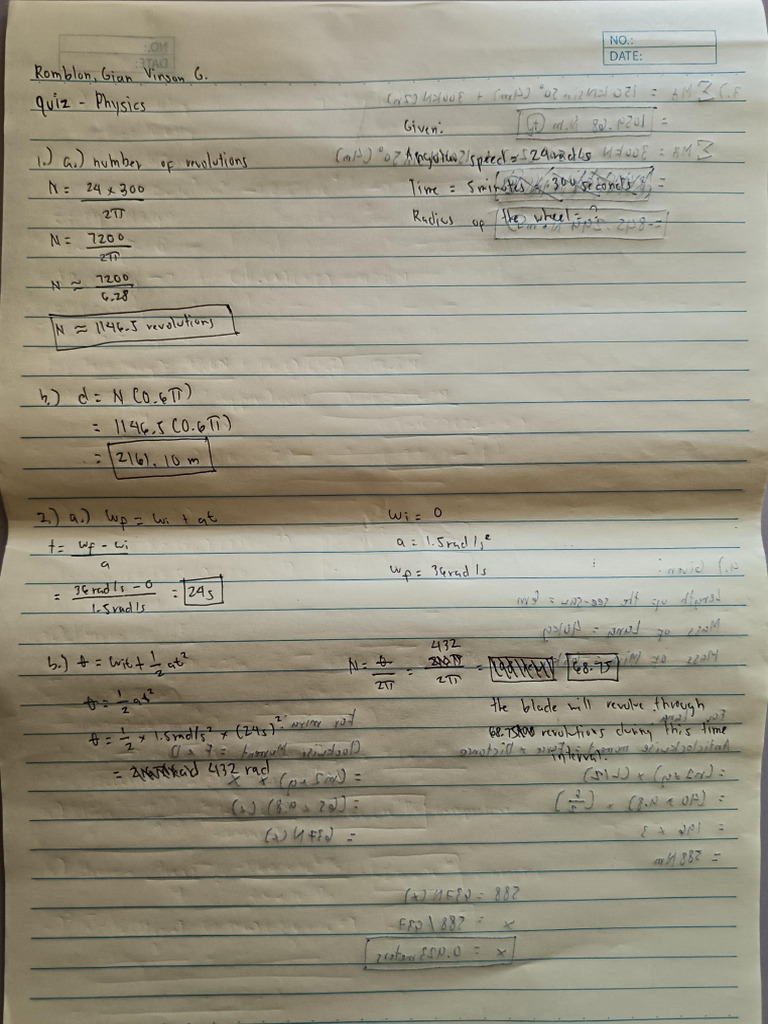 Romblon Physics Midterm | PDF