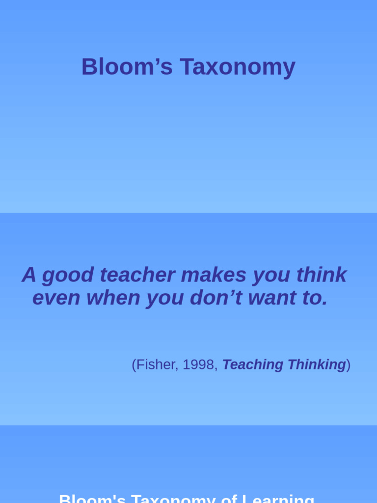 Blooms Taxonomy Level | PDF | Cognition | Cognitive Science