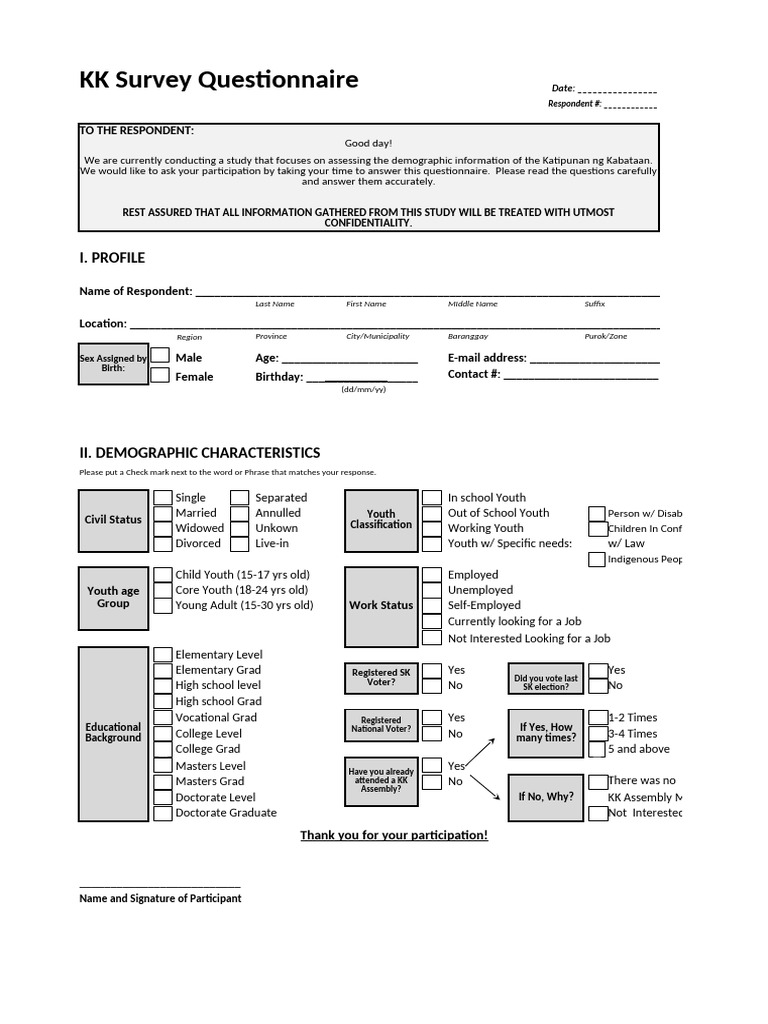 Annex 3 4 KK Survey and Database 2 | PDF | Social Institutions ...