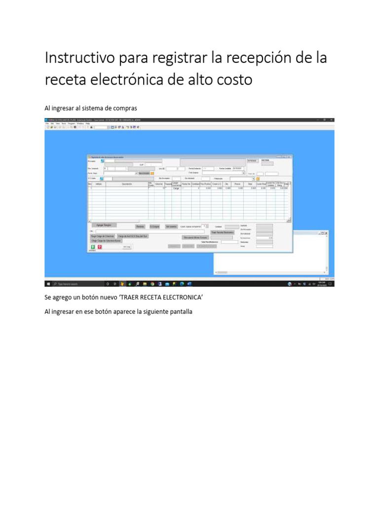 Instructivo Recepcion de Receta de Alto Costo | PDF