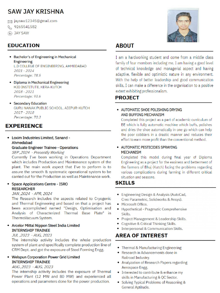 Jay Saw Resume | PDF