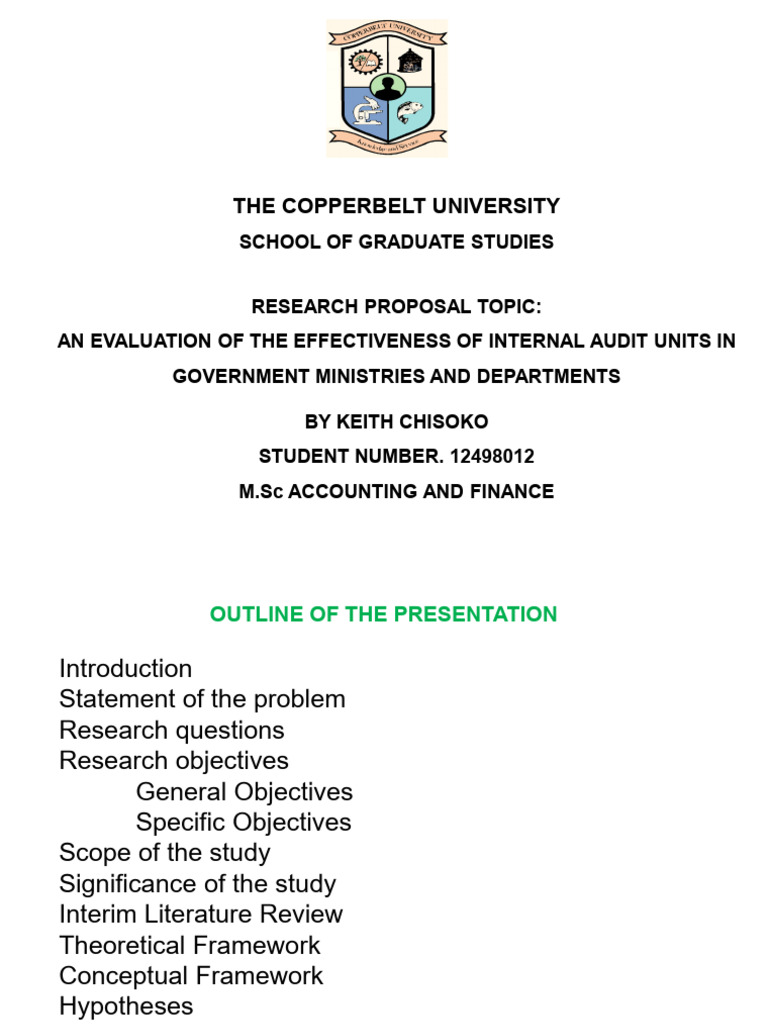 Research Proposal Presentation | PDF | Internal Audit | Audit