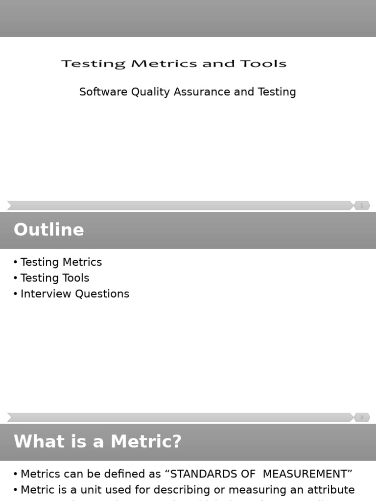 Testing Metrics and Tools | PDF | Software Testing | Performance Indicator