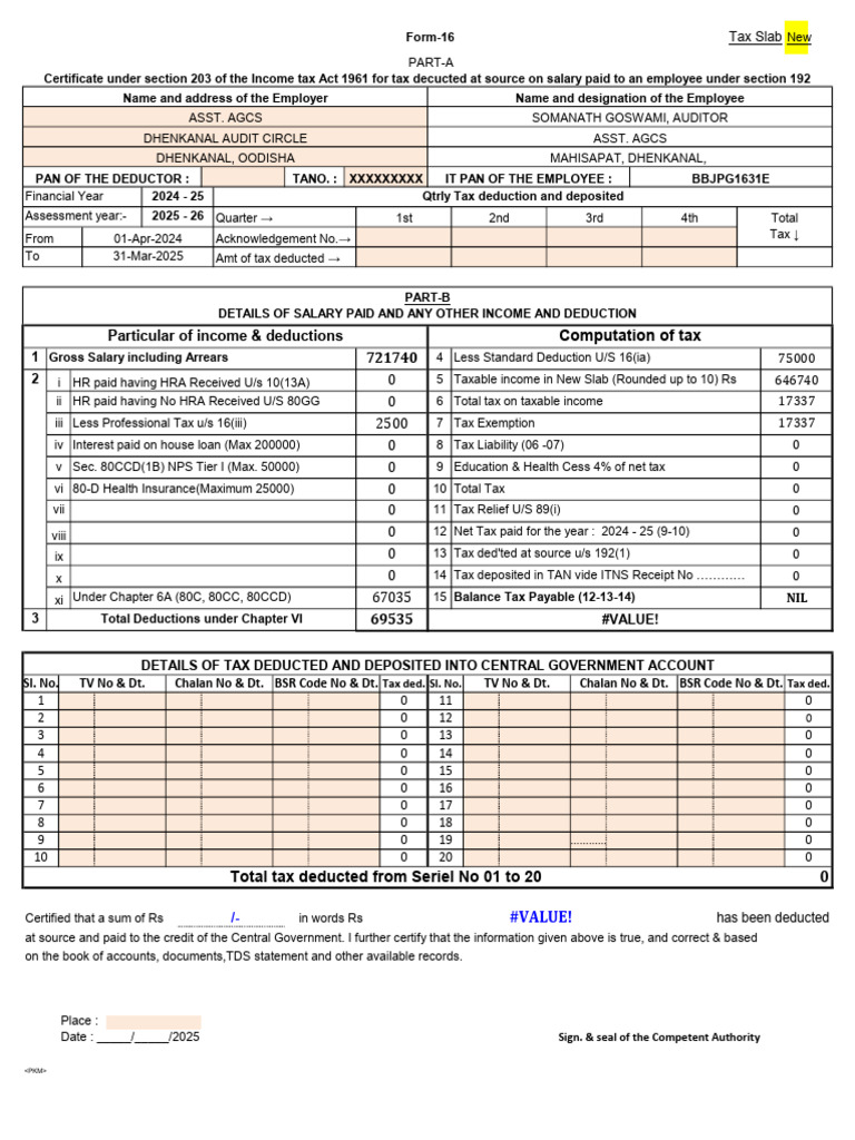 Somnath Goswami It Calculation 24-25 | PDF | Tax Deduction | Taxes