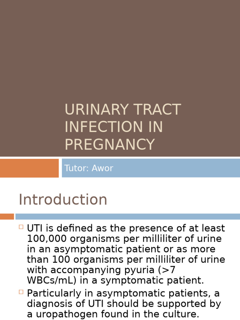 Urinary Tract Infection in Pregnancy | PDF | Urinary Tract Infection ...