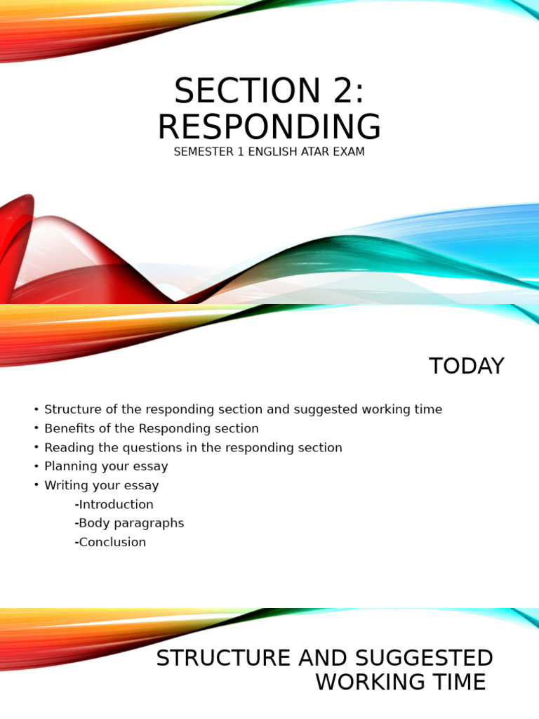 Responding Section ATAR English Sem 1 Exam 1 | PDF | Concept | Semantics