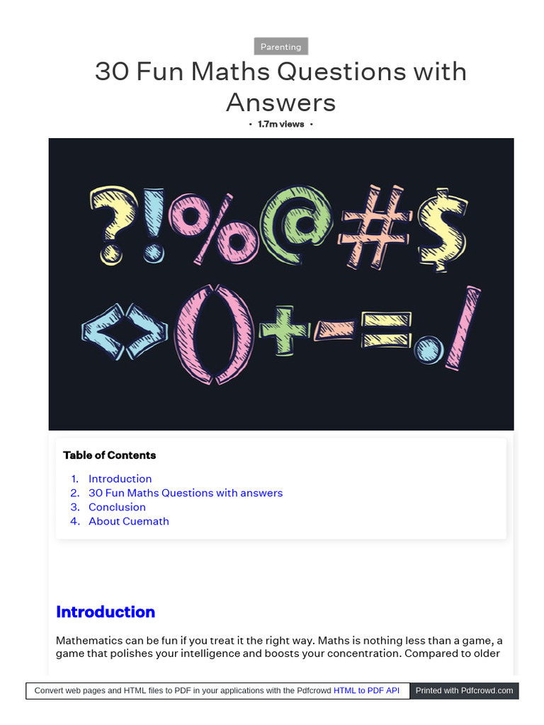 WWW Cuemath Com Learn Fun Maths Questions | PDF | Mathematics | Area