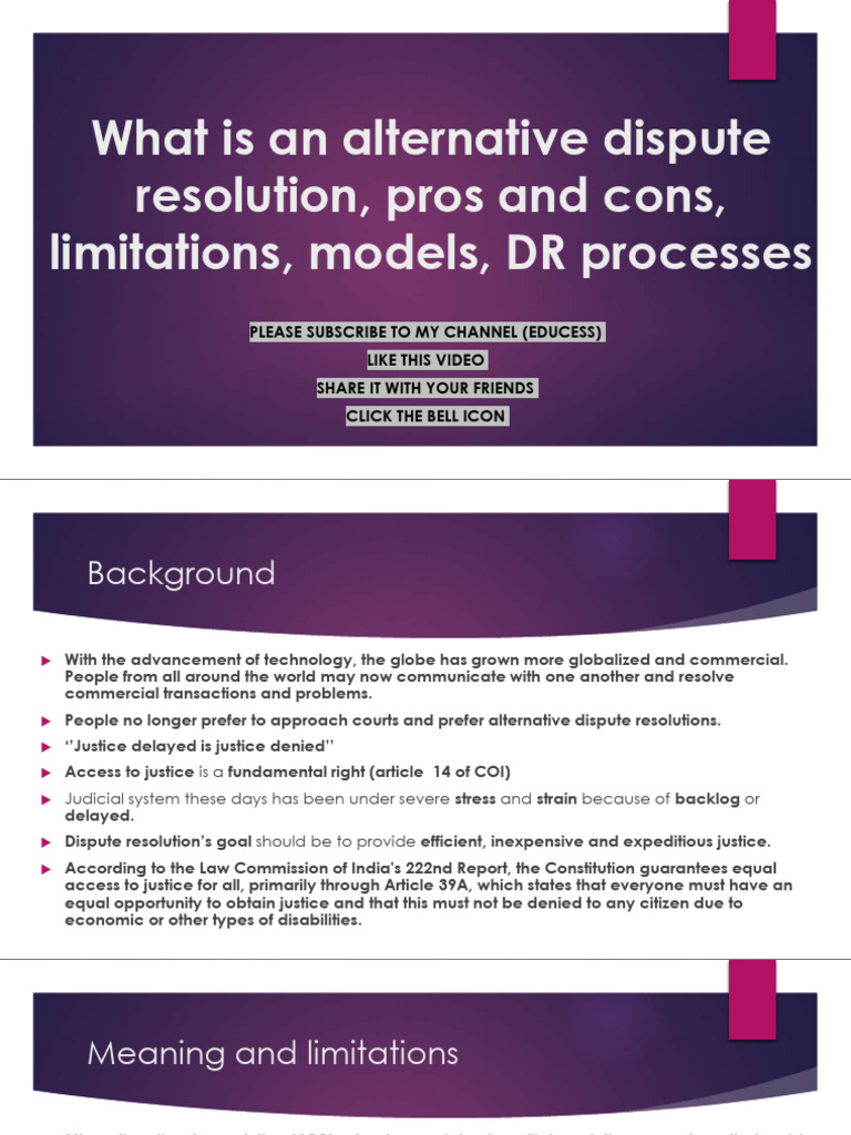 What Is Adr, Scope, Significance and Its Extension | PDF | Alternative ...