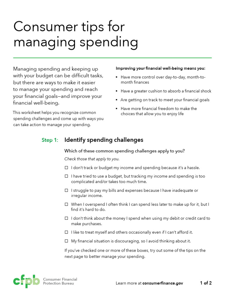 CFPB Consumer Tips On Managing Spending | PDF | Credit Card | Money