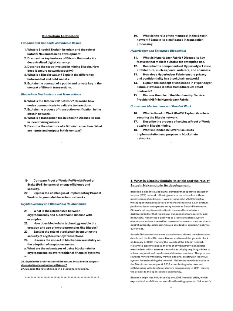 Blockchain Technology PDF | PDF | Bitcoin | Cryptocurrency