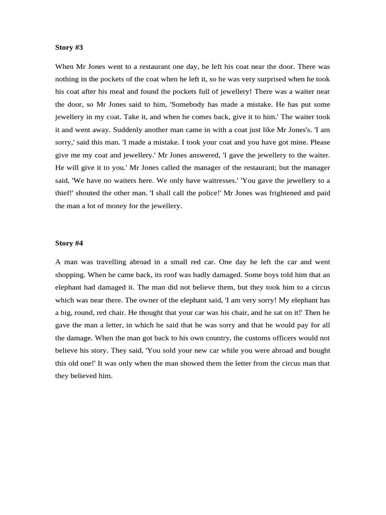 Stories Sentence Stress | PDF