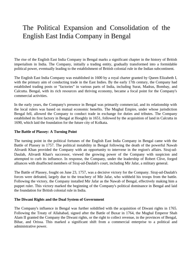East India Company's Bengal Expansion | PDF | Bengal | East India Company